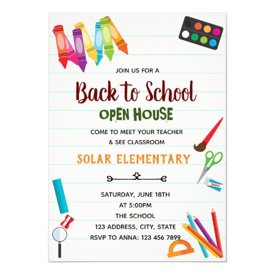 Back to school open house theme invitation | Zazzle.com