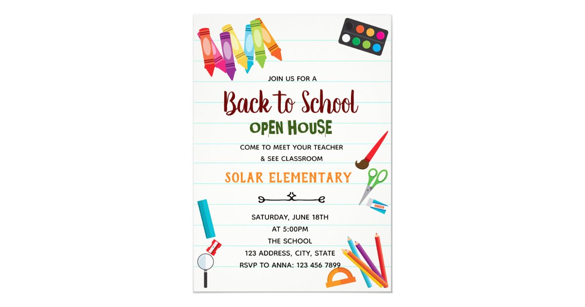 Back to school open house theme invitation | Zazzle.com