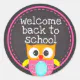 Back to School Owl Classic Round Sticker | Zazzle