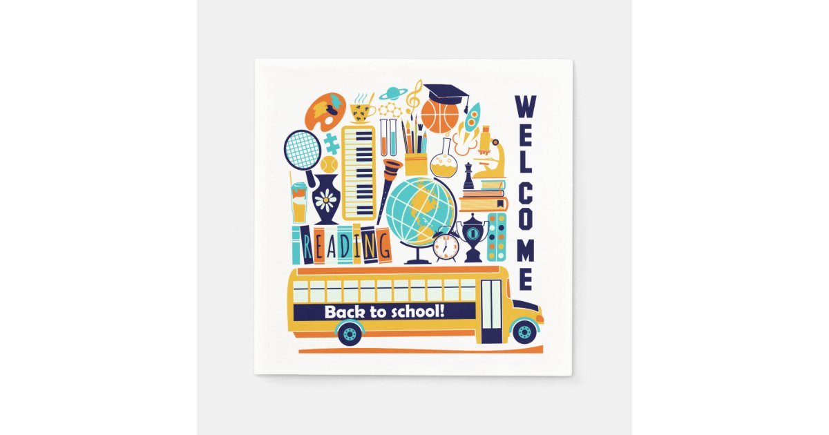 Back to School paper napkins | Zazzle