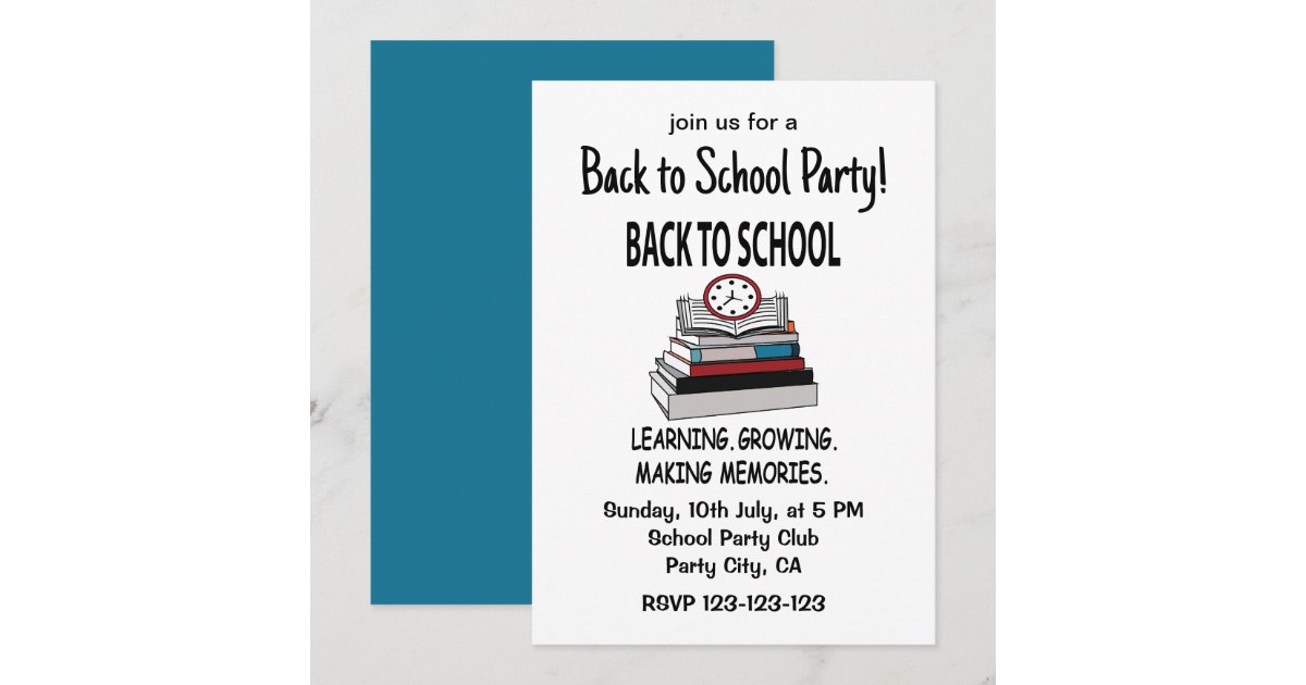 Back To School Party Celebration Back To School Invitation | Zazzle