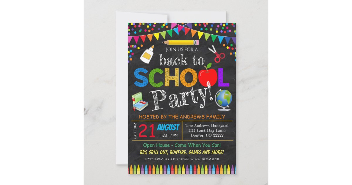 Back to School Party Invitation | Zazzle