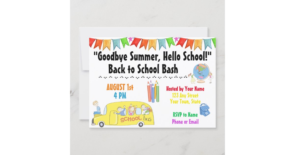 Back to School Party Invitation | Zazzle