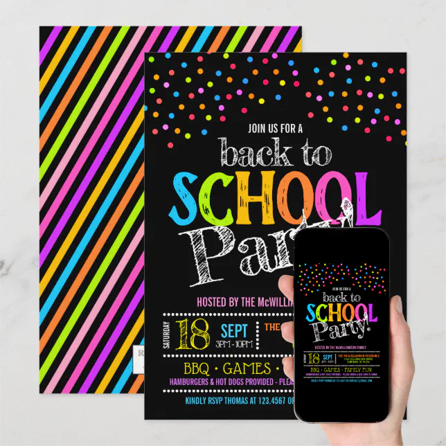 Back to School Party Invitations | Zazzle
