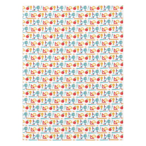 Back To School Pattern - Teacher Education Tablecloth | Zazzle