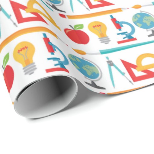 Back To School Pattern - Teacher Education Wrapping Paper | Zazzle