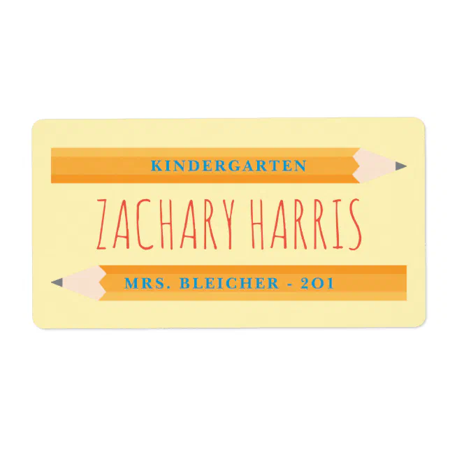 Back to School Pencil Label | Zazzle