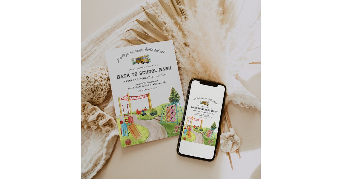 Back to School | Playground Park Party Invitation | Zazzle