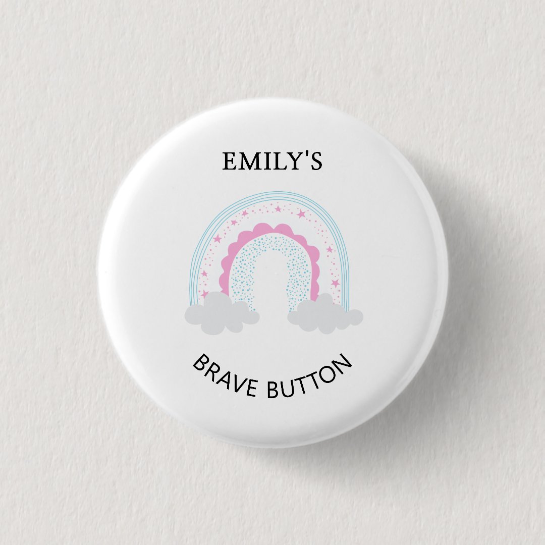 back to school rainbow custom name brave button | Zazzle