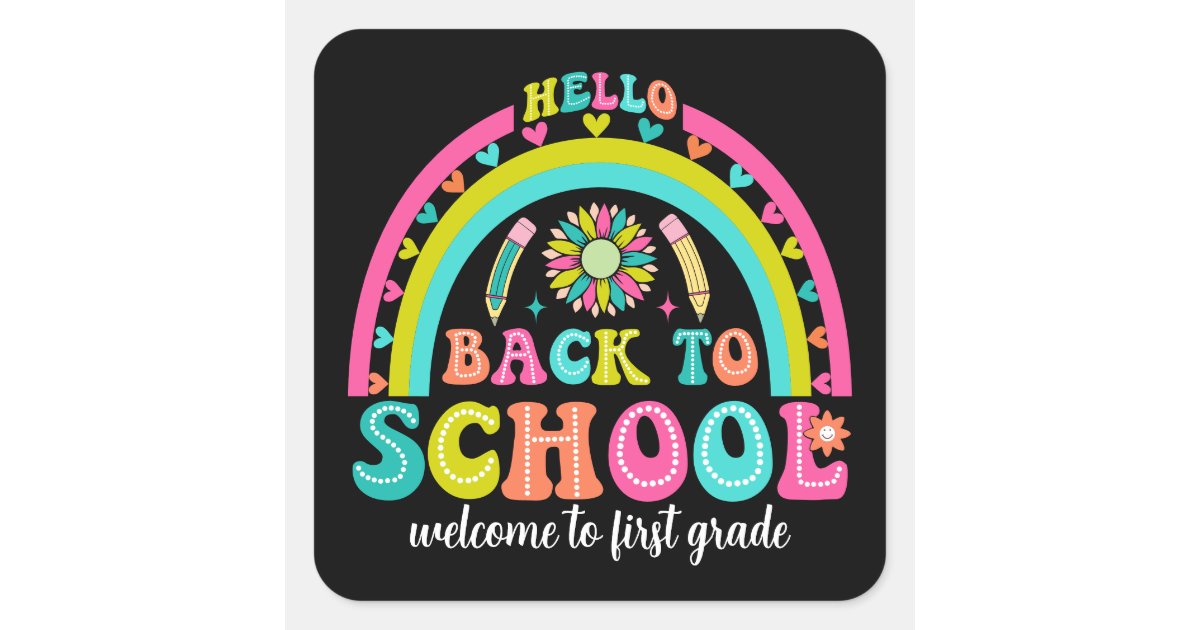 Back to school rainbow welcome stickers | Zazzle