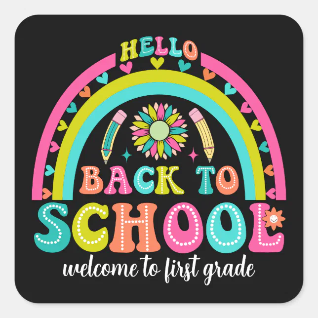 Back to school rainbow welcome stickers | Zazzle