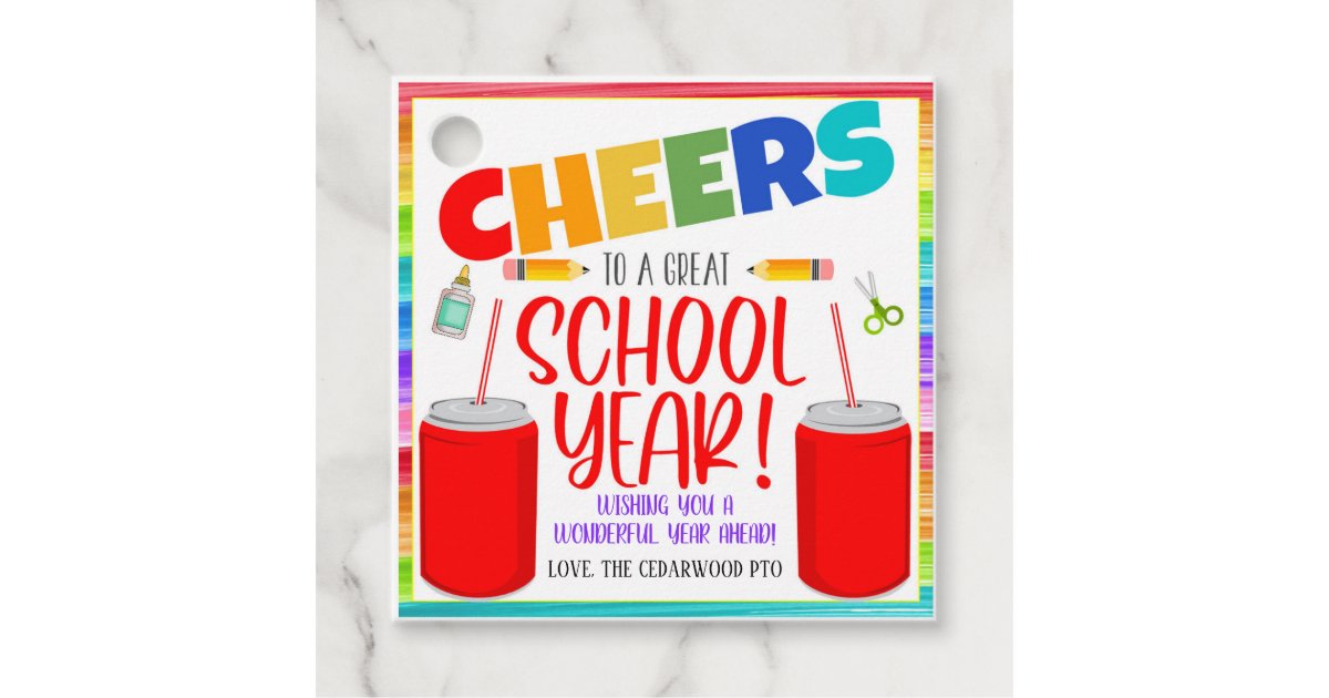 Back to School Soda Gift Tags | Zazzle