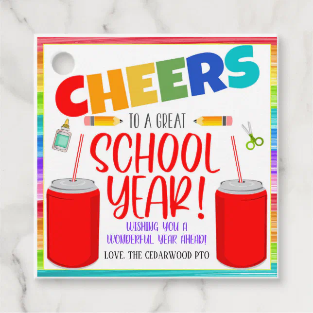 Back to School Soda Gift Tags | Zazzle