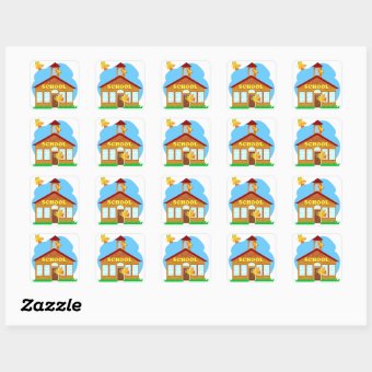 Back To School Square Sticker | Zazzle