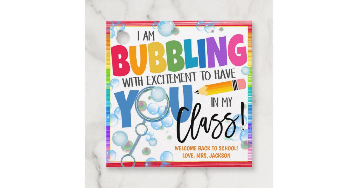 Back to School Student Bubbles Gift Tag | Zazzle