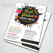 Back To School Supply Drive Fundraiser Flyer | Zazzle