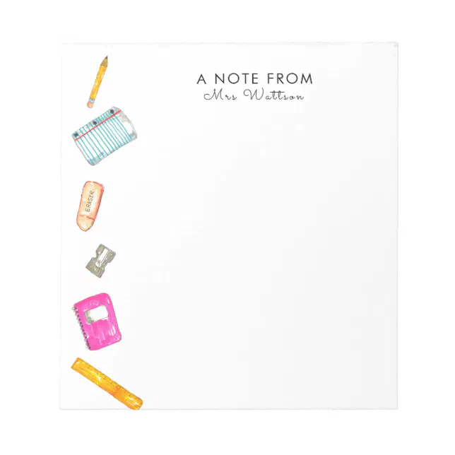 Back to school teacher gift notepad | Zazzle