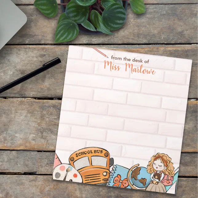 Back to School Teacher Gift Personalized Notepad | Zazzle