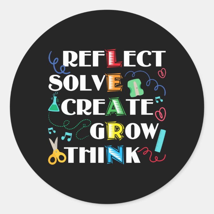 Back to School Teacher Motivation Learn Gift Classic Round Sticker | Zazzle