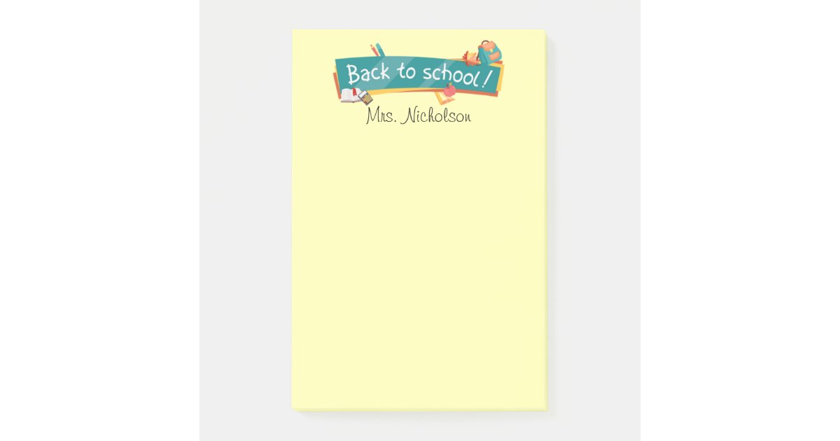 Back to School Teacher Post-it® Notes 4 x 6 | Zazzle