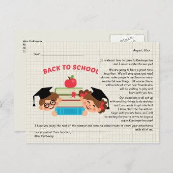 Back To School Teacher's Greeting Postcard | Zazzle