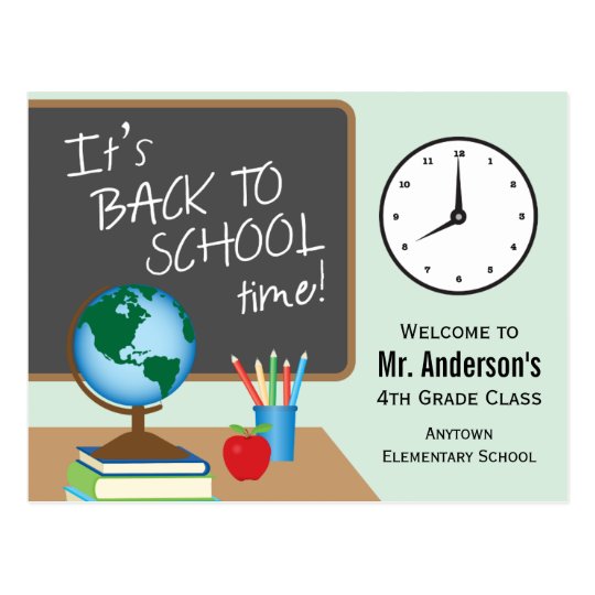 Back To School Time Personalized Teacher Postcard | Zazzle.com