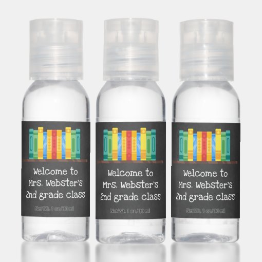 Back to school welcome chalk board hand sanitizer | Zazzle
