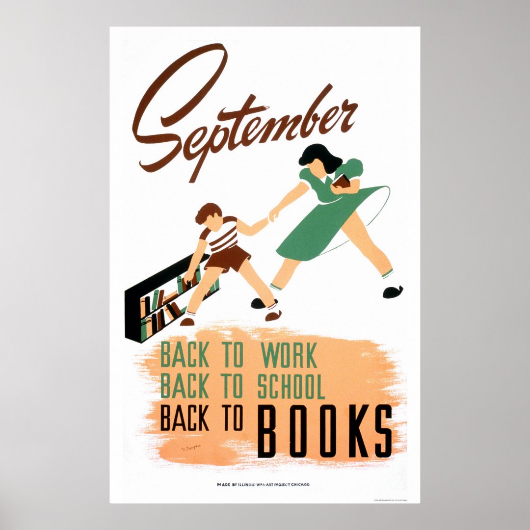 Back To School Work 1940 WPA Poster | Zazzle
