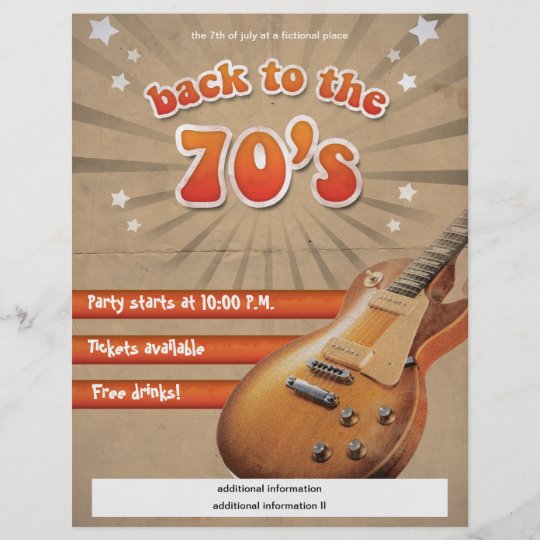 Back to the 70's flyer - fully customizable | Zazzle.com