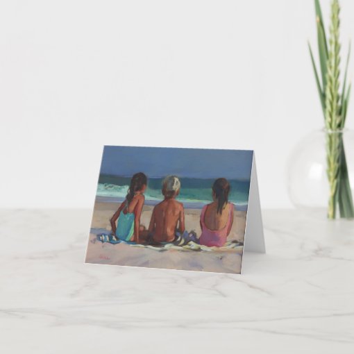 'Back to the Beach' - children enjoying the beach Card | Zazzle