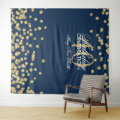 Backdrop 40th Birthday Gold Navy Blue Confetti | Zazzle