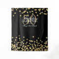 Backdrop 50th Birthday Gold Black Confetti | Zazzle