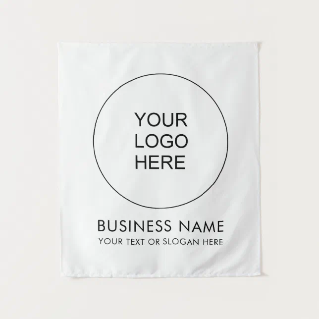 Backdrop Custom Business Logo Add Text Template | Zazzle