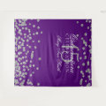 Backdrop Quinceanera Party Silver Purple Confetti | Zazzle
