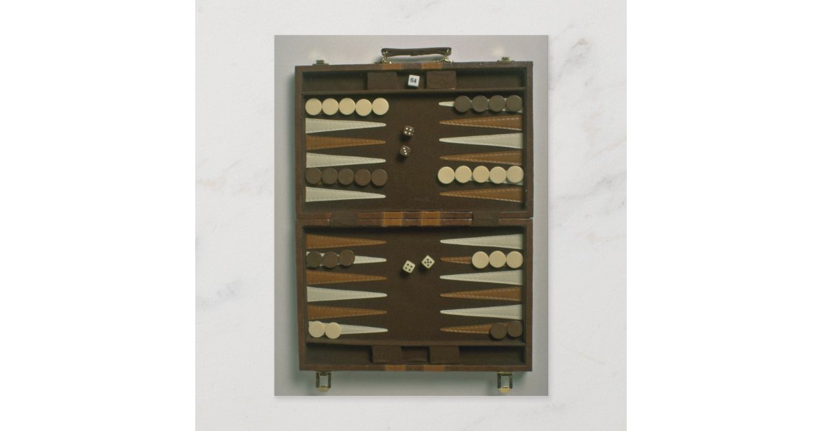 Backgammon game board postcard | Zazzle