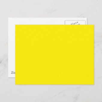 Background Color - Yellow Postcard | Zazzle
