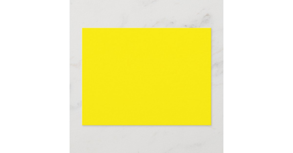 Background Color - Yellow Postcard | Zazzle
