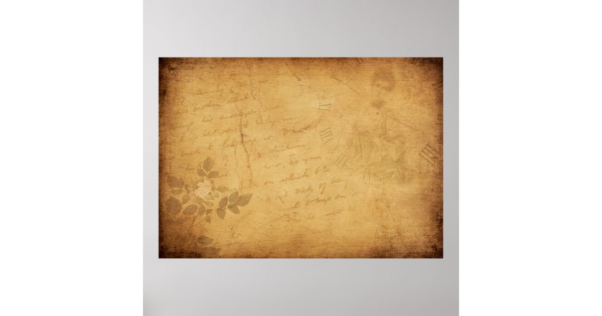 Background image flower writing poster | Zazzle