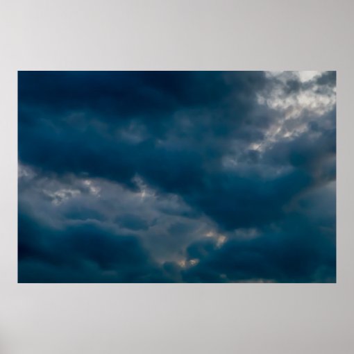 Background of sky with thunderclouds poster | Zazzle