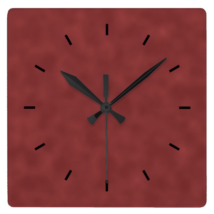 Background Pattern in Shades of Dark Red. Square Wall Clock | Zazzle