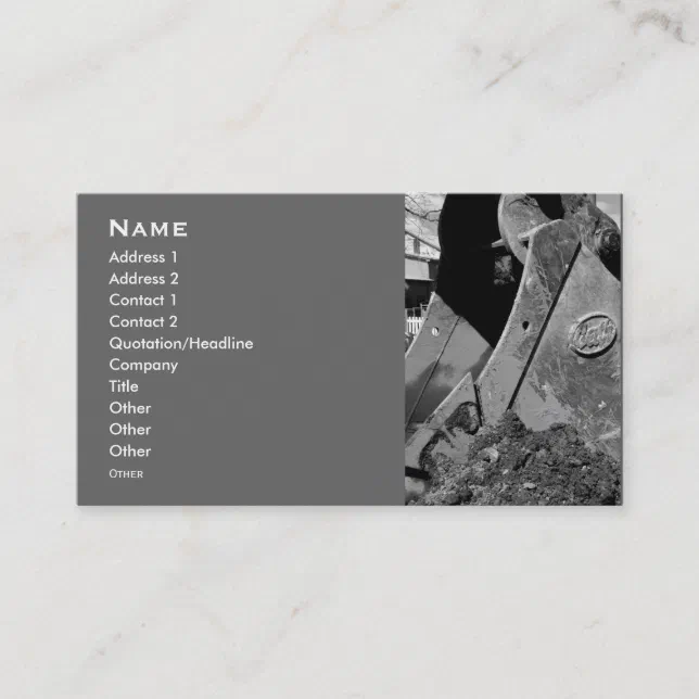 backhoe business cards. business card | Zazzle