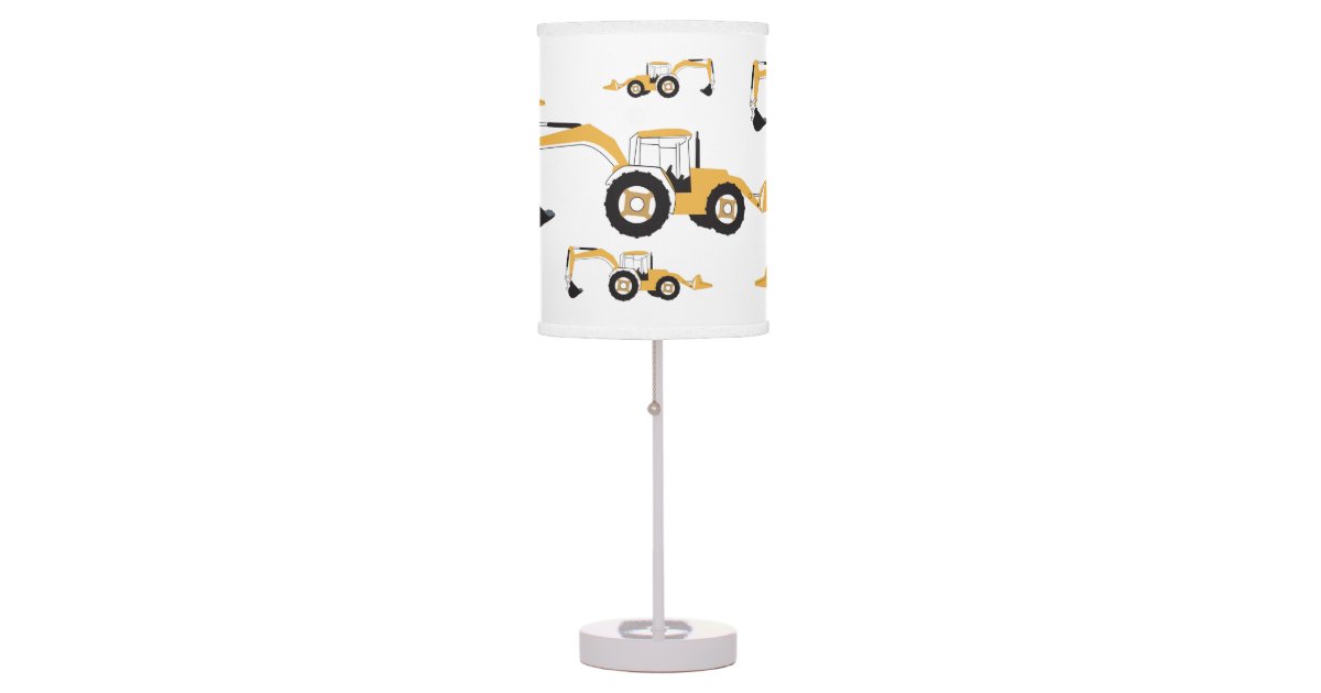 Backhoe Construction Truck Table Lamp | Zazzle
