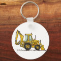 Backhoe Digger Loader Construction Key Chains | Zazzle