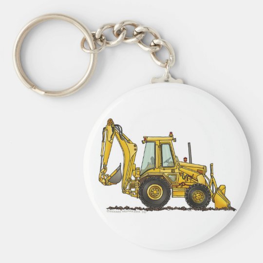 Backhoe Digger Loader Construction Key Chains | Zazzle.com