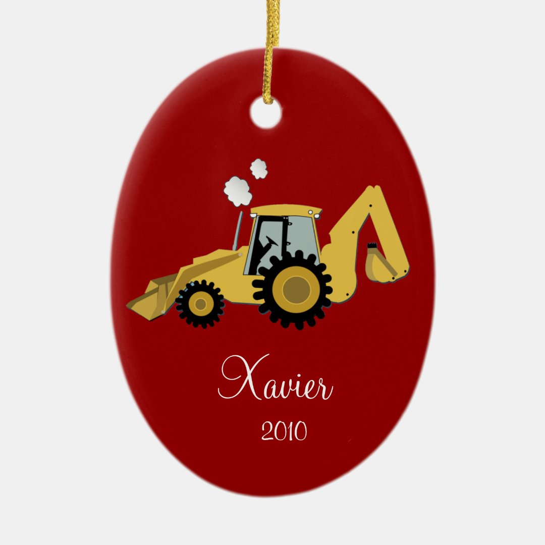 BACKHOE DIGGER Personalized Christmas Ornament | Zazzle