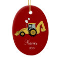 BACKHOE DIGGER Personalized Christmas Ornament | Zazzle