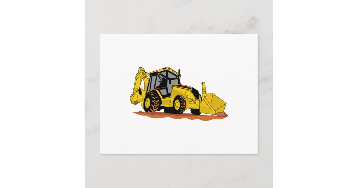 Backhoe Loader Postcard | Zazzle