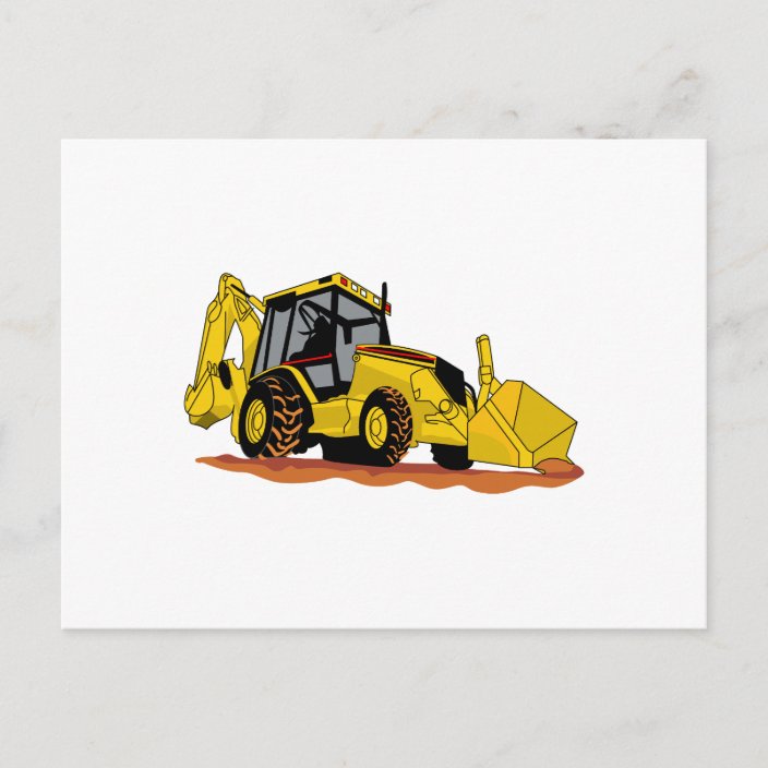 Backhoe Loader Postcard | Zazzle.com