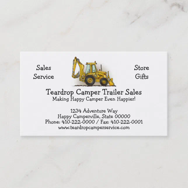 Backhoe Operator Business Card | Zazzle