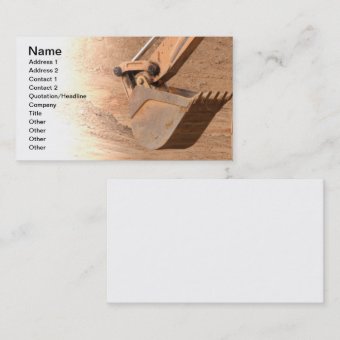 backhoe part of construction equipment business card | Zazzle